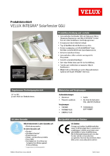 VELUX-INTEGRA-Solarfenster-GGU-GGL – Dachfenster-Service Gerstenberg, Bad Salzuflen, Bielefeld ...